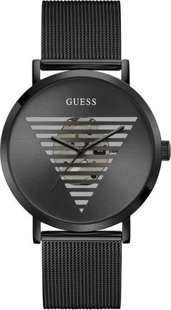 Guess Homme, Accessoires, Noir, Taille: ONE Size Montre habill&eacute;e en acier inoxydable avec fonction date