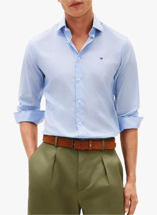 Tommy Hilfiger Chemise droite en coton m&eacute;lang&eacute;