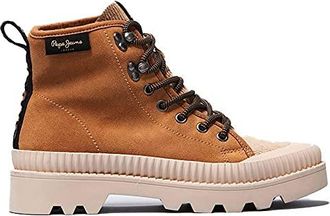 Pepe Jeans London Ascot Desert Leather Ankle Boots Marron