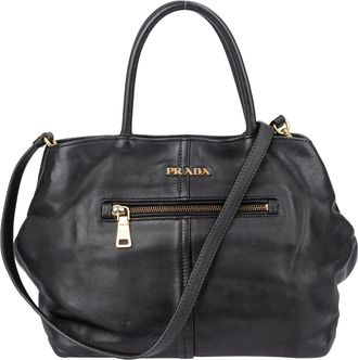 Prada Crossbody Bags - Prada Black Leather City Handbag - Gr. unisize - in Schwarz - f&uuml;r Damen