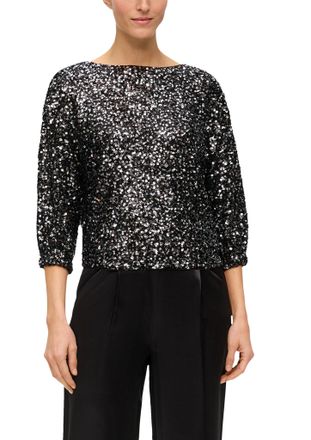 s.Oliver Black Label Damen 2137060 Pailletten Bluse, 9999, 38 EU