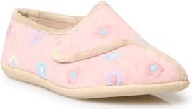 Pediconfort Pantoufles à scratch brodées fleurs - FEMME - Taille : 40 - Couleur : Rose