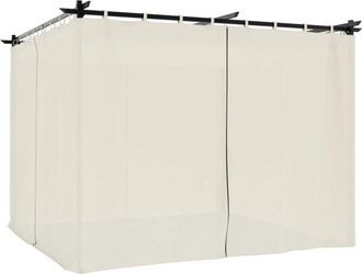 vidaXL Tonnelle avec rideaux crème 3x3 m acier vidaXL