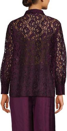 Lands End Spitzenbluse aus Baumwoll-Mix, Damen, Größe:46 regular, Rot, Baumwolle/Polyester, by Lands End