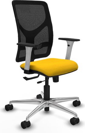 Piqueras y Crespo Drehstuhl mit Rollen und wei&szlig;en und schwarzen Armlehnen, h&ouml;henverstellbare Lendenwirbelst&uuml;tze, ausgestattet mit Syncro/Traslack und Schneideschaum, Sc