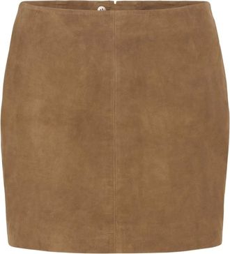 MY ESSENTIAL WARDROBE Femme, Jupes, Beige, Taille: 36 FR A Line Leather Skirt