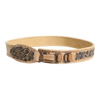 Ermanno Scervino Canvas G&uuml;rtel mit verzierter Metallschnalle - - Accessories - Damen - Beige - ONE SIZE