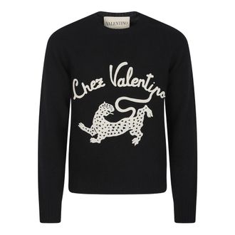 Valentino Garavani Chez Valentino Panther Pullover - - Knitwear - Herren - Schwarzk - M