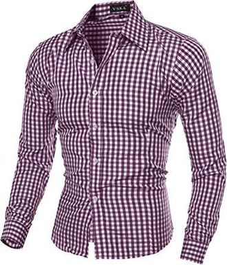 Generic Chemise pour Hommes à Manches Longues Business Regular Fit Chemises Habillée à Boutons Col Mao avec Poche Coton Hommes Chemises daffaires décontractée