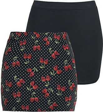 Rock Rebel by EMP Femme Jupes Noires en Lot de Deux XXL