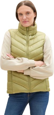 Tom Tailor Damen 1041486 Weste mit Stehkragen, 35768-Dark Sage, XXL