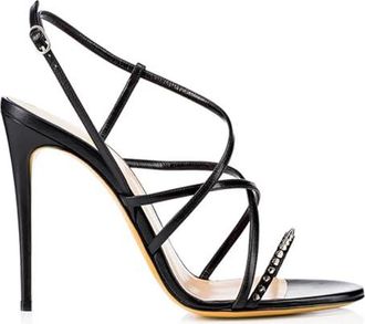 Generic Noir,45 EU, Sandales à Talons Hauts et Brides à la Cheville pour Femmes, Bout Ouvert, Talons Aiguilles, Confortables, Bride arrière, Chaussures de Mar