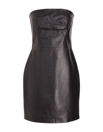 8 by YOOX LEATHER BANDEAU MINI DRESS