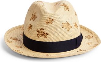 Vilebrequin x Borsalino Turtle Print Straw Hat Size L