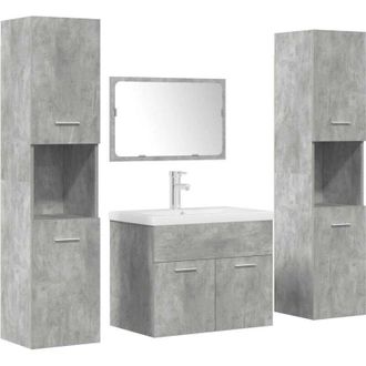 vidaXL Ensemble de meubles de salle de bain 5 pcs gris b&eacute;ton vidaXL