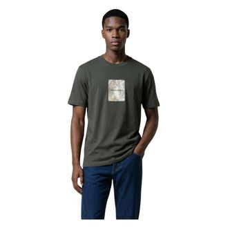 A|X Armani Exchange Homme, Tops, Vert, Taille: XL T-shirt en coton coupe droite