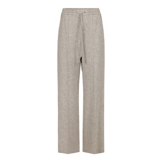 Iceberg Femme, Pantalons, Gris, Taille: 34 FR Pantalon Diagonal en Lin M&eacute;lang&eacute;