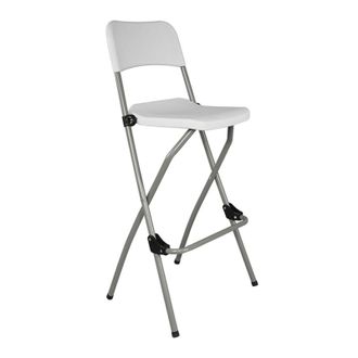 Generic 29 Heavy Duty Faltbare Hocker - Tragbare Faltbare Bar Stuhl mit Fu&szlig;st&uuml;tze f&uuml;r K&uuml;che Outdoor Camping - Kunststoff Zur&uuml;ck Einfache Lagerung (Wei&szlig;)
