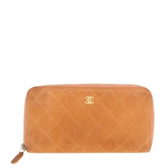Chanel Pre-owned Wildleder portemonnaies - - Pre-owned - Damen - Orange - ONE SIZE
