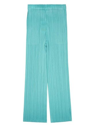 Issey Miyake Straight Leg Polyester Trousers - Green