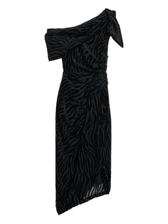 Isabel Marant robe imprim&eacute;e Cyane &agrave; design asym&eacute;trique - Noir