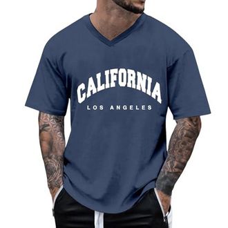 Generic T-shirt surdimensionn&eacute; pour homme - T-shirt d&eacute;t&eacute; &agrave; col rond &agrave; manches courtes - Avec imprim&eacute; urbains - Chemises basiques pour homme - Chemises d&eacute;contr
