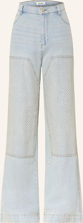 Sandro Sandro Wide Leg Jeans Mit Schmucksteinen blau