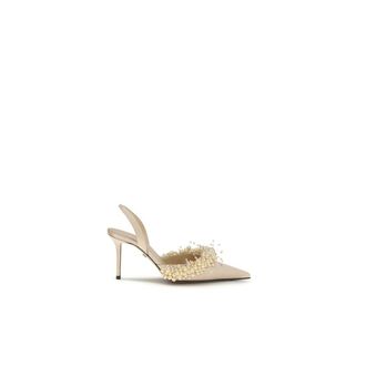 Mach & Mach Mach & Mach, Femme, Chaussures, Beige, Taille: 36 1/2 EU Escarpins &agrave; talons hauts en soie