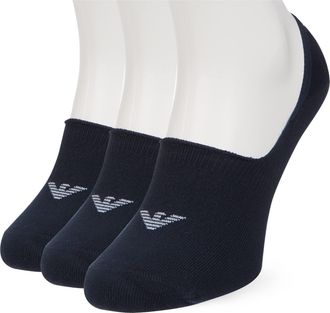 Emporio Armani Herren of With Jacquard Eagle 3 Pack Invisible Socks, Marine, S-M EU