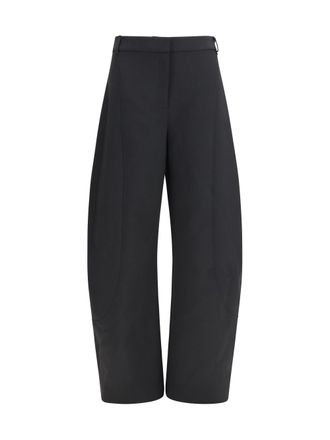 Nissa Wool-Blend Straight-Leg Trousers - Black