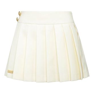 Philipp Plein Wool Marine Plisse Skirt - - Skirts - Damen - Wei&szlig; - S