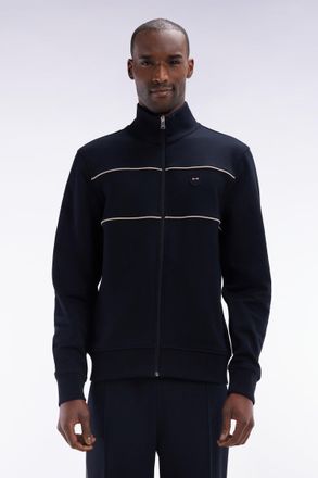 Eden Park Sweatshirt Zipp&eacute; &Agrave; Col Montant En Coton M&eacute;lang&eacute; Noir