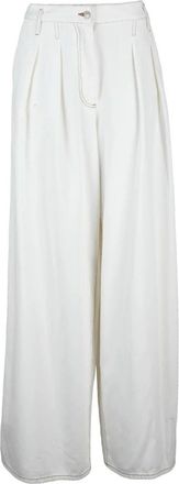Dries Van Noten Femme, Pantalons, Blanc, Taille: 40 FR Pamplona Wide Pantalons