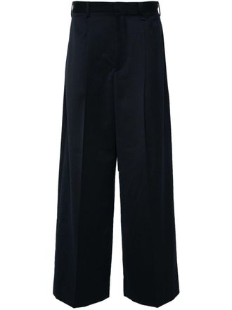 Simone Rocha pantalon plissé à coupe ample - Bleu