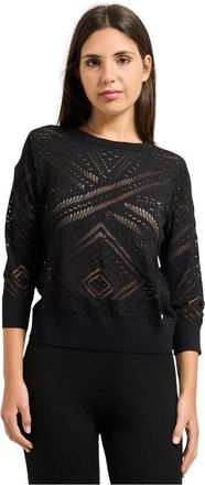 Yes-Zee YES Zee, Femme, Pulls, Noir, Taille: 44 FR Pull Ras du Cou