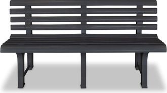 vidaXL Gartenbank 145,5 cm Kunststoff Anthrazit Vidaxl