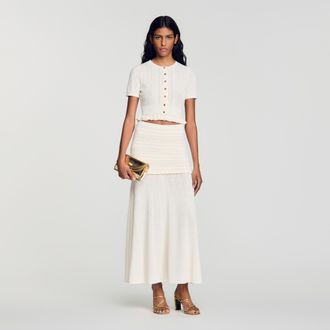 Sandro Cardigan aus Pointelle-Strick