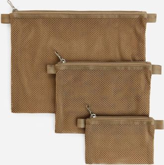 Arket Reise-Kulturtasche Aus Mesh-Material -Beige