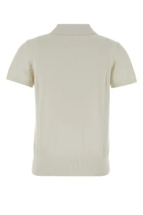 Calvin Klein Womens White Knit Polo Shirt Tofu Exterior: Viscose T-shirts And Polos