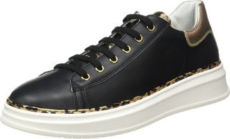 Naturino Damen Porter Zip Sneaker, Black-Platinum, 39 EU