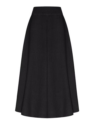 120% Lino Jupe Longue - Noir