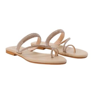 MC2 Saint Barth Femme, Chaussures, Beige, Taille: 39 EU Flat Sandales
