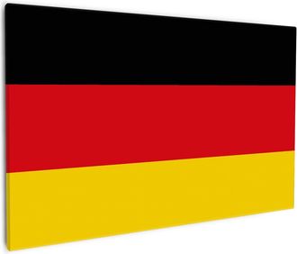 Wallario Leinwandbild Deutsche Flagge - Wandbild 60 x 90 cm: Kunstdruck | Brillante lichtechte Farben | hochauflösend | verzugsfrei