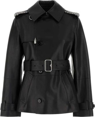 Burberry Femme, Vestes, Noir, Taille: 38 FR Veste en cuir noire