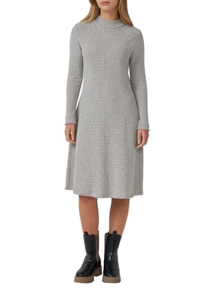 s.Oliver Strukturiertes Jerseykleid mit ausgestelltem Saum