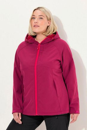 Ulla Popken Softshelljacke Softshelljacke Kapuze Zipptaschen Klettriegel