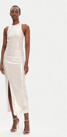 Rotate Abendkleid 113738800 Écru Slim Fit