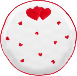 Amosfun Keramik Herz Teller 7 Zoll Bunte Porzellan Dim Sum Servierplatte F&uuml;r Dessert Snack Fr&uuml;hst&uuml;ck