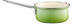 Riess 0680-036, Stielkasserolle ohne Glasdeckel, NOUVELLE- SMARAGD, Durchmesser 16 cm, Höhe 8 cm, Inhalt 1 Liter, Emaille, grün, Induktion