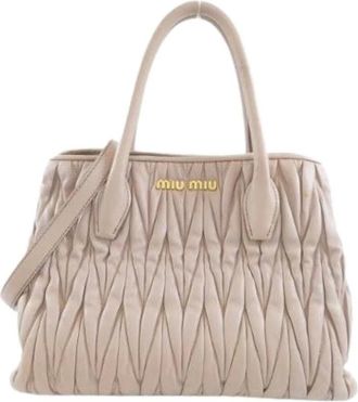 Miu Miu Sac Matelasse doccasion - Femme - Pre-owned - Beige - Taille: ONE Size